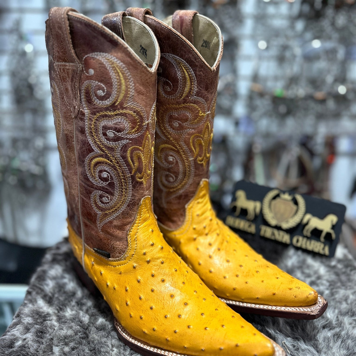 Butter-colored ostrich boot for men – Tiendacharra.com - Bodega Tienda ...