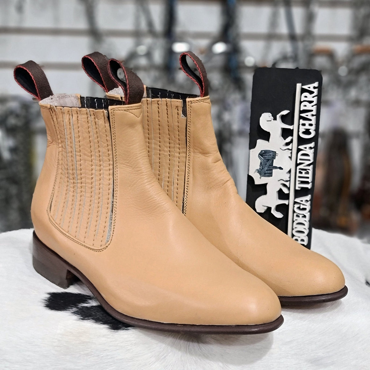 Charro ankle boot in Piñón color leather – Tiendacharra.com - Bodega ...